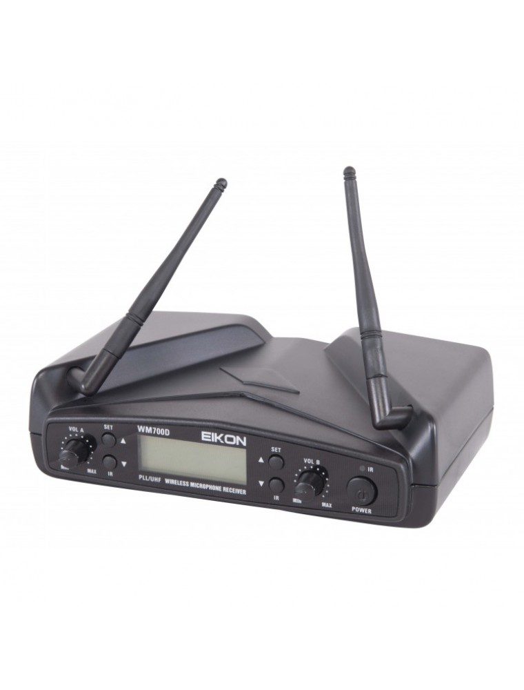 PROEL WM700DM DUAL CHANNEL PLL UHF WIRELESS HANDHELD MICROPHONE SYSTEM